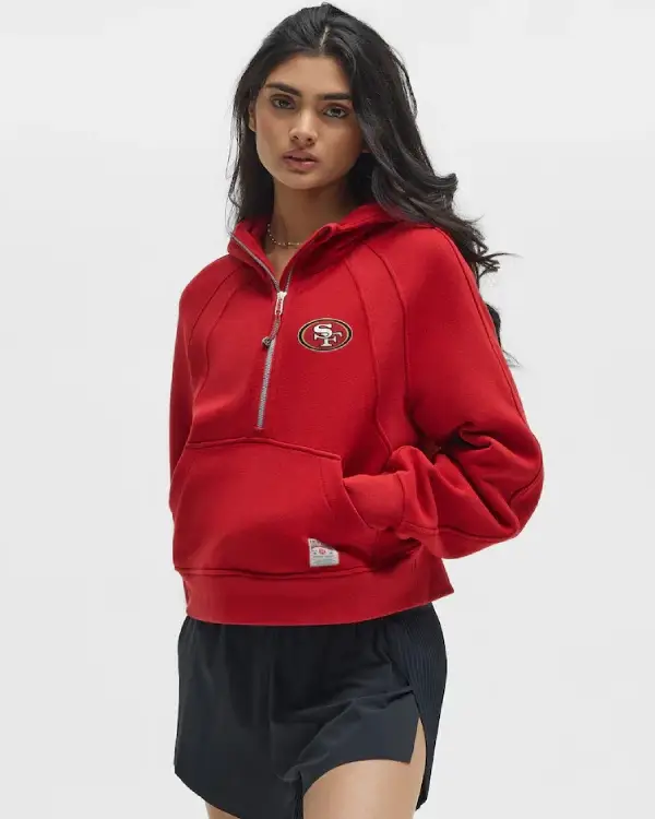 San Francisco 49ers lululemon College Crimson Scuba Half-Zip Hoodie ...