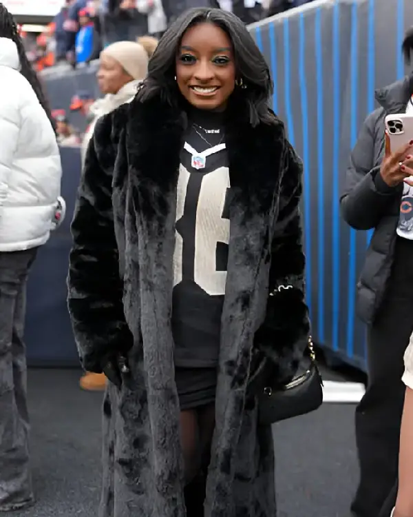 Simone Biles New York Giants v Chicago Bears Long Coat - Jacket Craze