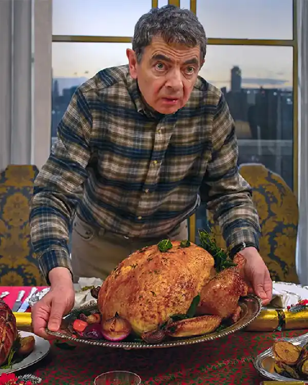 Man vs Baby 2025 Rowan Atkinson Plaid Shirt - Jacket Craze