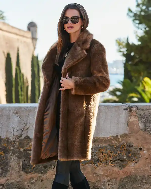 Maya Brown Faux Fur Coat - Jacket Craze